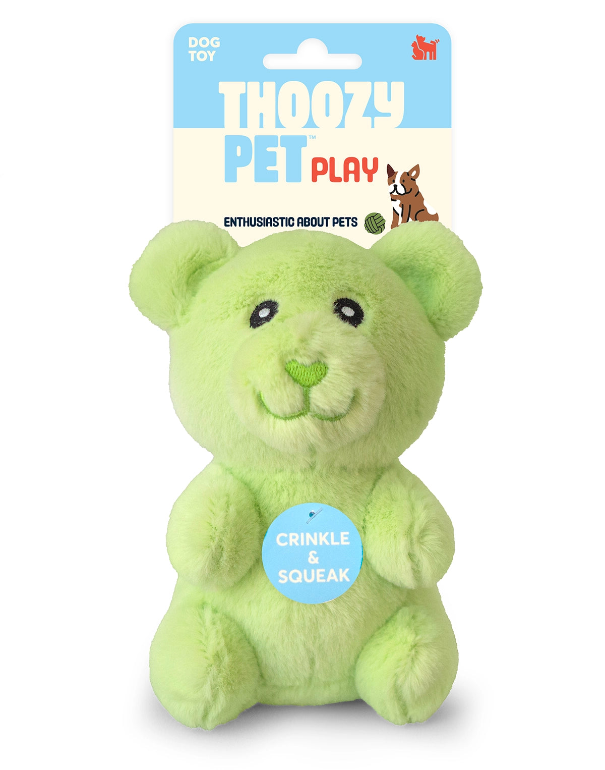 ThoozyPet Gummy Bear Plush Dog Toy Green 6