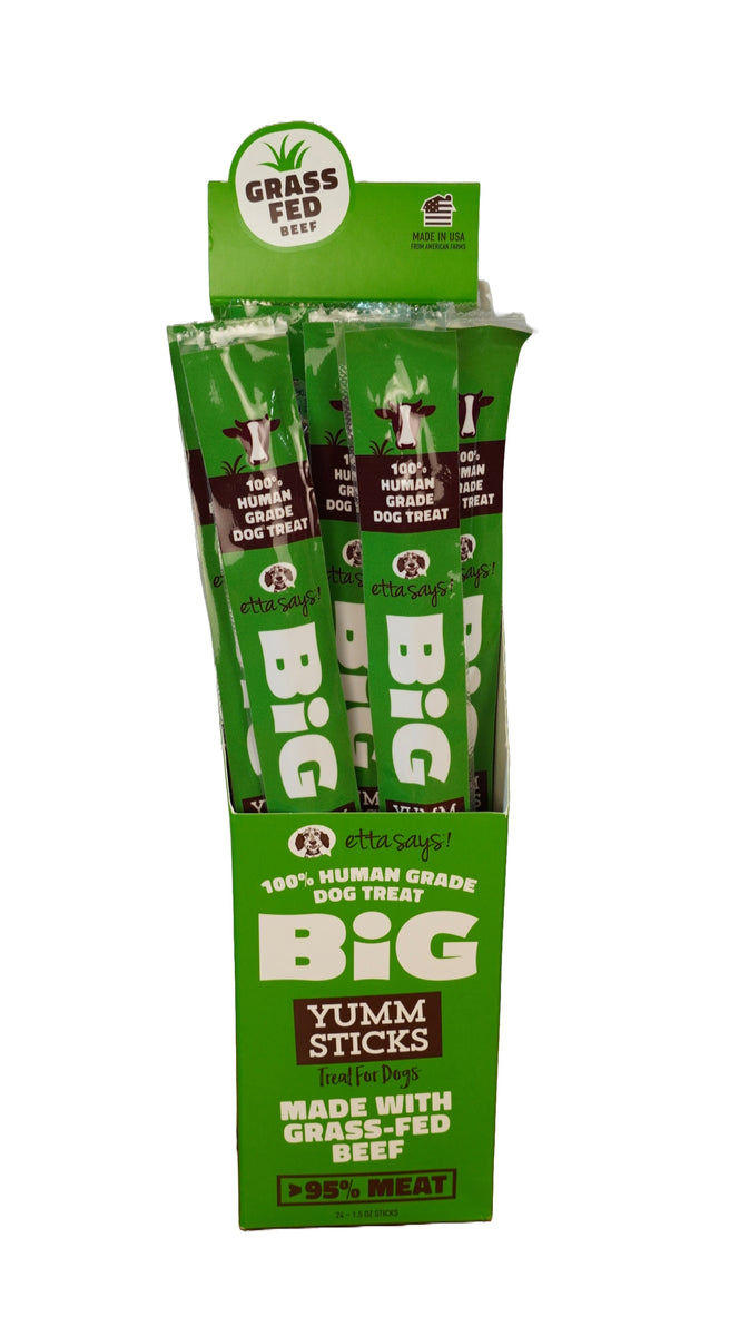 Etta Says! BIG Beef Yumm Sticks Dog Chew Display Box 24ct